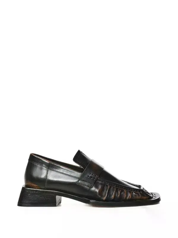 MIISTA Airi Brushed-finish Ruched Loafers - Brown