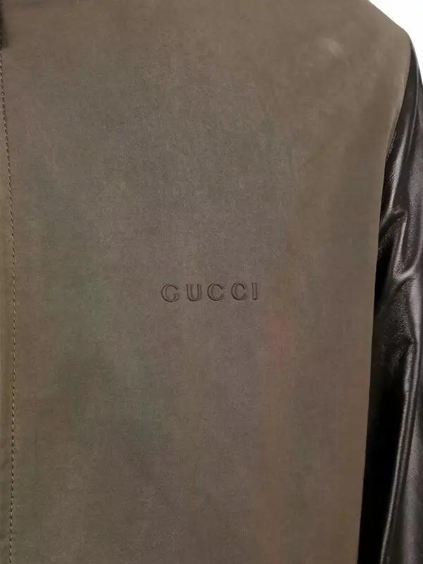 Gucci Logo-embroidered Contrast-sleeve Bomber Jacket