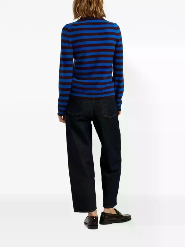 Chinti & Parker Striped Collared Sweater