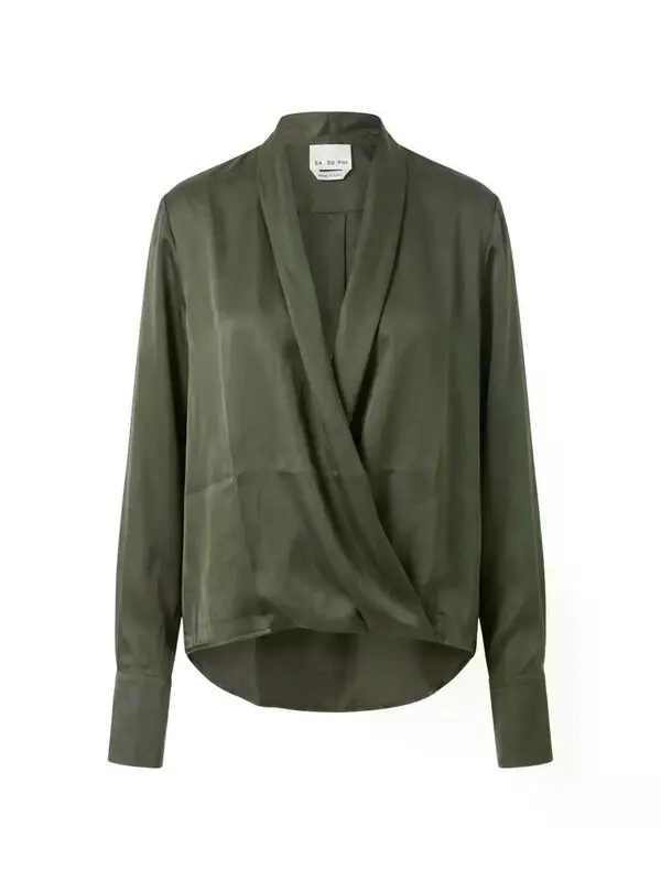 SA SU PHI Wrap-style Silk Blouse