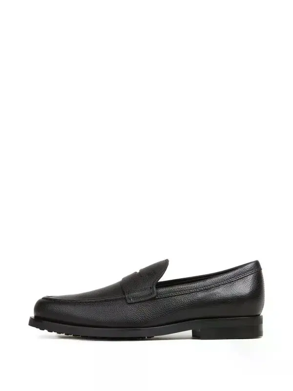 TOD'S Gommino Pebbled-leather Loafers - Black