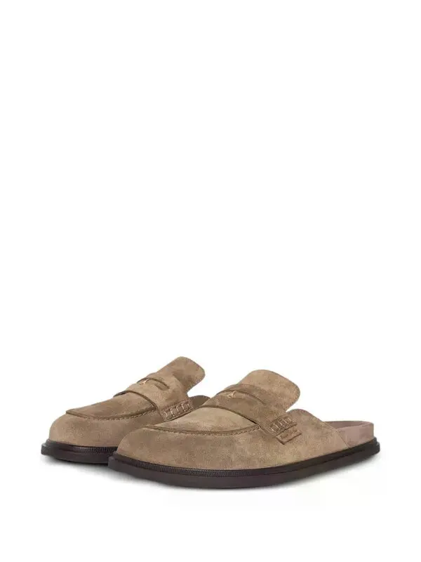 Manière De Voir Suede Loafer Mules