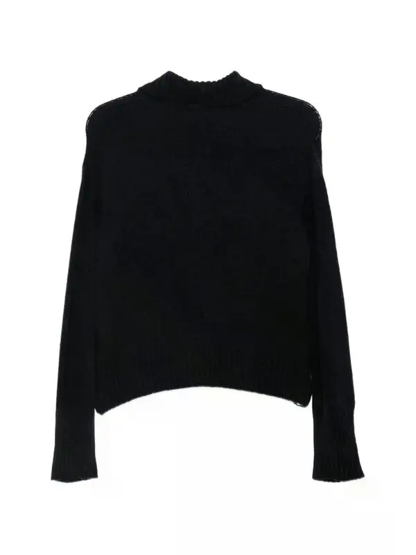ROBERTO COLLINA Button-fastening Ribbed-trim Sweater - Black