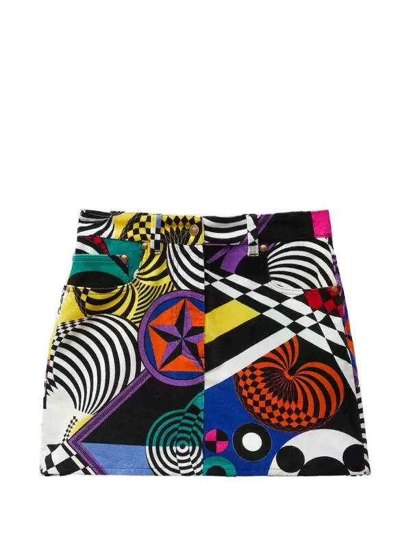 Versace Printed Velvet Mini Skirt