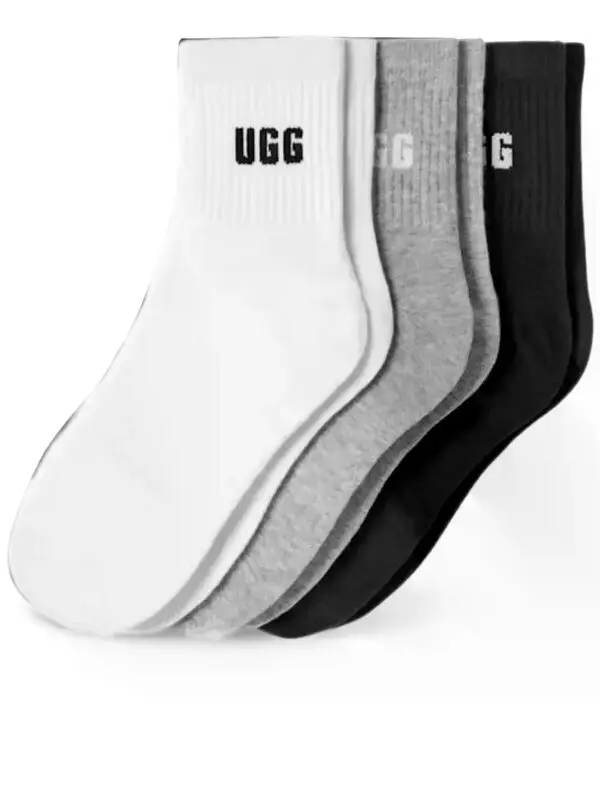 UGG Logo-knit Ribbed Socks