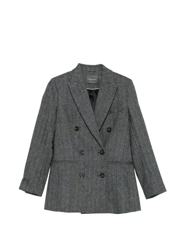 Lorena Antoniazzi Herringbone Double-breasted Blazer - Grey