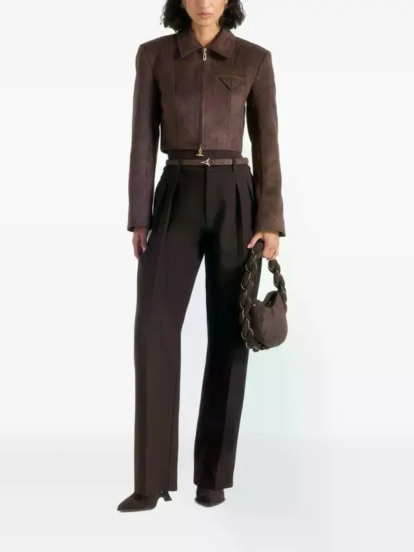Manière De Voir Adina In Suede Cropped Jacket