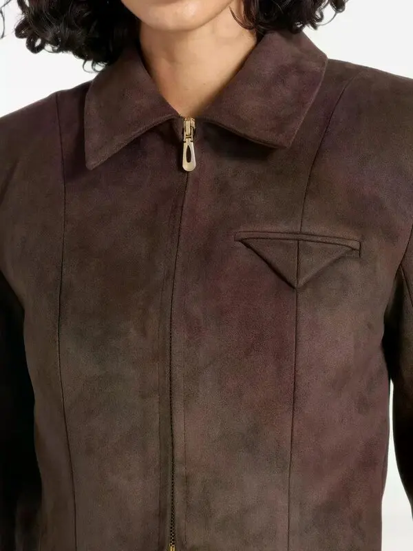 Manière De Voir Adina In Suede Cropped Jacket