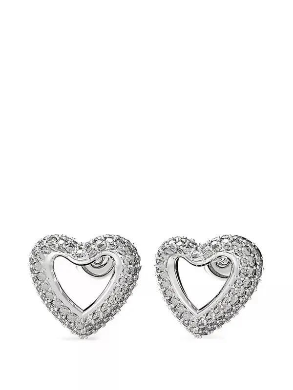 Guess Pavé Heart-shape Earrings - Silver