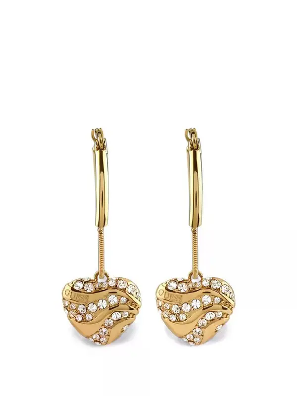 Guess Heart Waves Hoop Earrings - Gold
