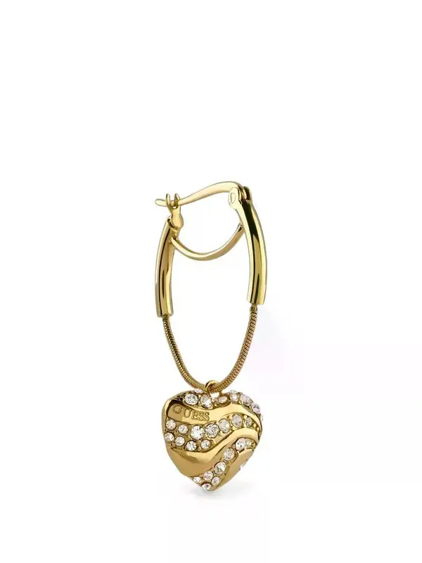 Guess Heart Waves Hoop Earrings