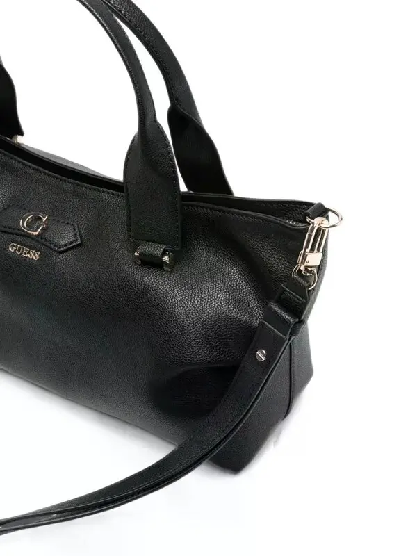Guess Logo-plaque Pebbled Tote Bag