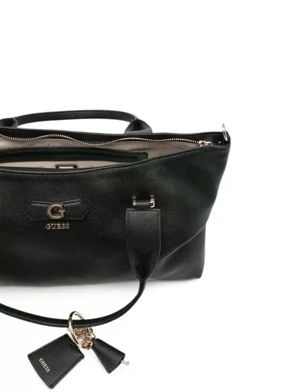Guess Logo-plaque Pebbled Tote Bag