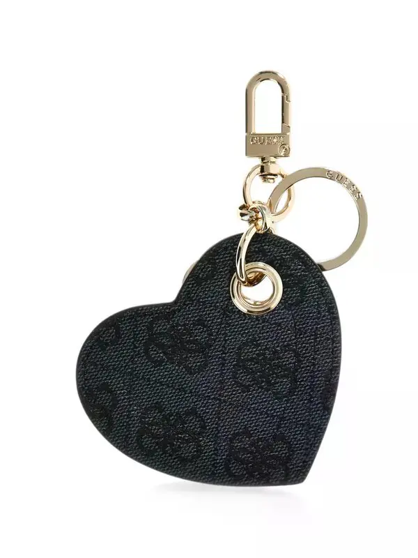Guess Heart-shaped Logo-print Keyring