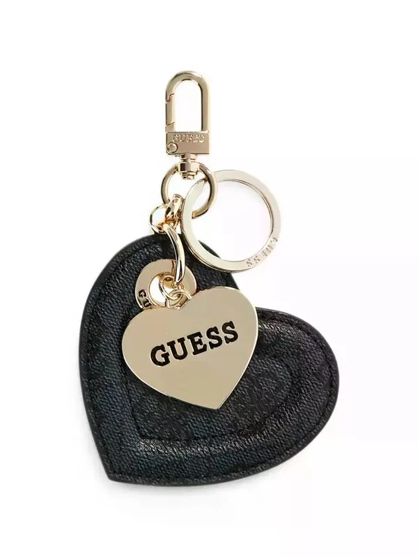 Guess Heart-shaped Logo-print Keyring