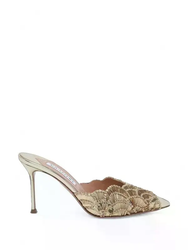 AQUAZZURA Ce Soir Sequin-embellished Sandals - Gold
