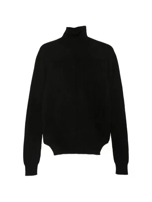 Rick Owens Fisherman Ribbed-knit Roll-neck Sweater - Black