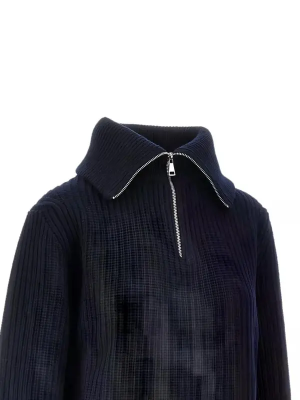 Max Mara Half-zip Ribbed-knit Sweater