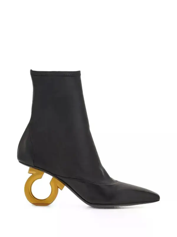 FERRAGAMO Gancini Pointed-toe Ankle Boots