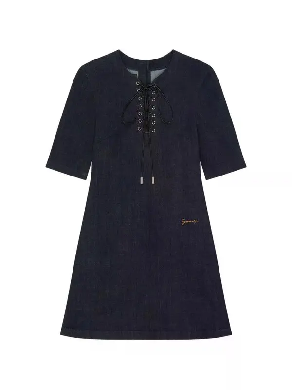 Givenchy Lace-up Denim Mini Dress