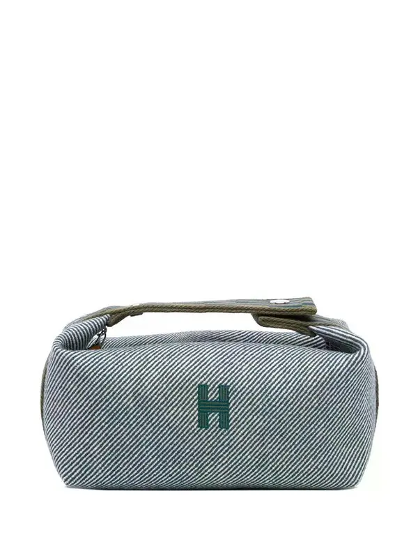 Hermès 2000-2026 Small Wool Bride A Brac H Natte Case Vanity Bag - Blue