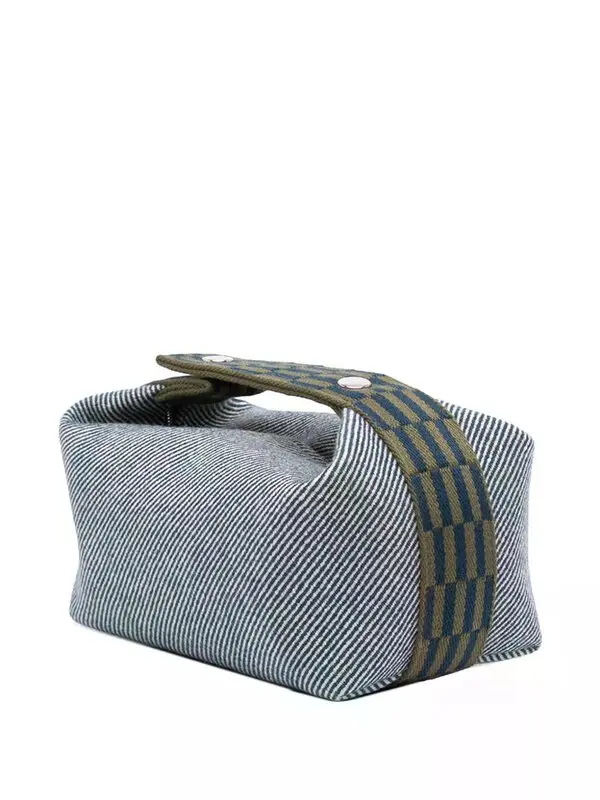 Hermès 2000-2026 Small Wool Bride A Brac H Natte Case Vanity Bag - Blue