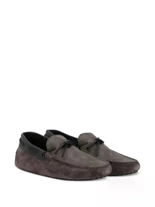 TOD'S Suede Gommino Boat Shoes - Grey