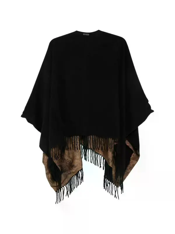 FERRAGAMO Floral-print Fringed Cape