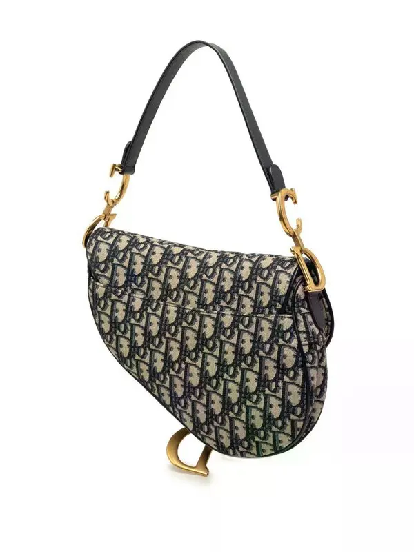 Dior 2018 Oblique Canvas Saddle Bag Shoulder Bag