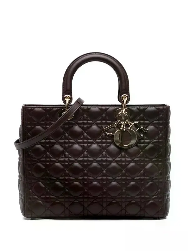 Dior 2011 Large Lambskin Cannage Lady Satchel