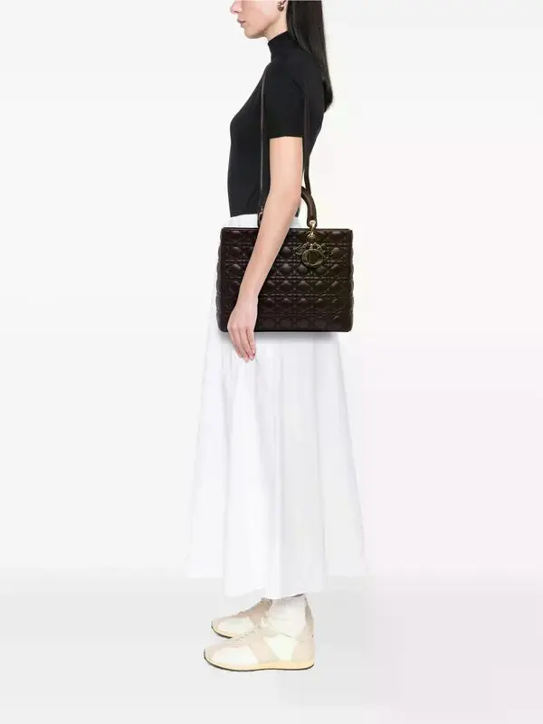 Dior 2011 Large Lambskin Cannage Lady Satchel