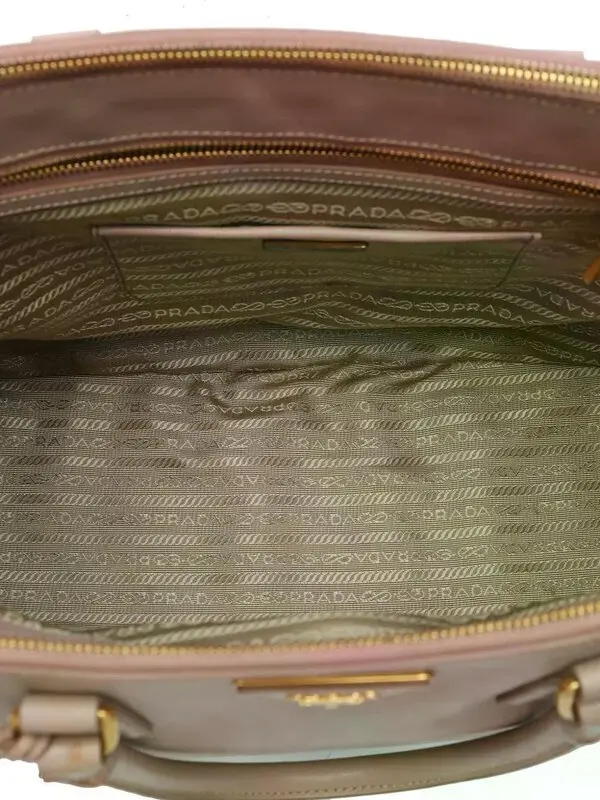 Prada 2010-2026 Large Saffiano Lux Galleria Double Zip Tote Bag - Brown