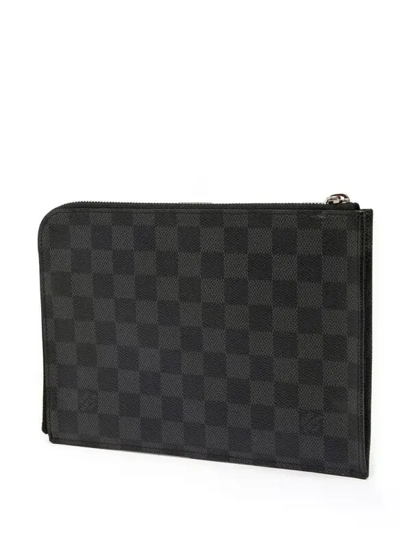 LOUIS VUITTON 2017 Damier Graphite Pochette Jour Pm Clutch Bag