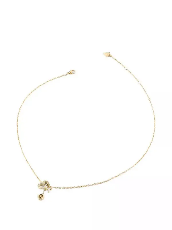 Guess Love Bites Pavé-heart-pendant Necklace - Gold