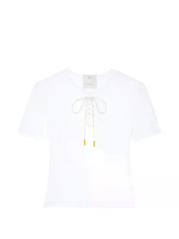 Givenchy Lace-up 4g Cotton T-shirt - White