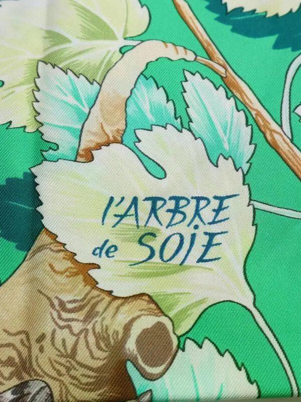 Hermès 20th Century L Arbre De Soie Silk Scarf 90 Scarves - Black