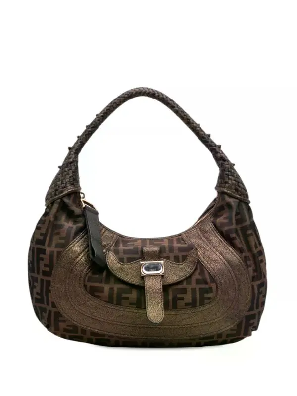 Fendi 2000-2010 Zucca Canvas Spy Hobo Bag - Brown