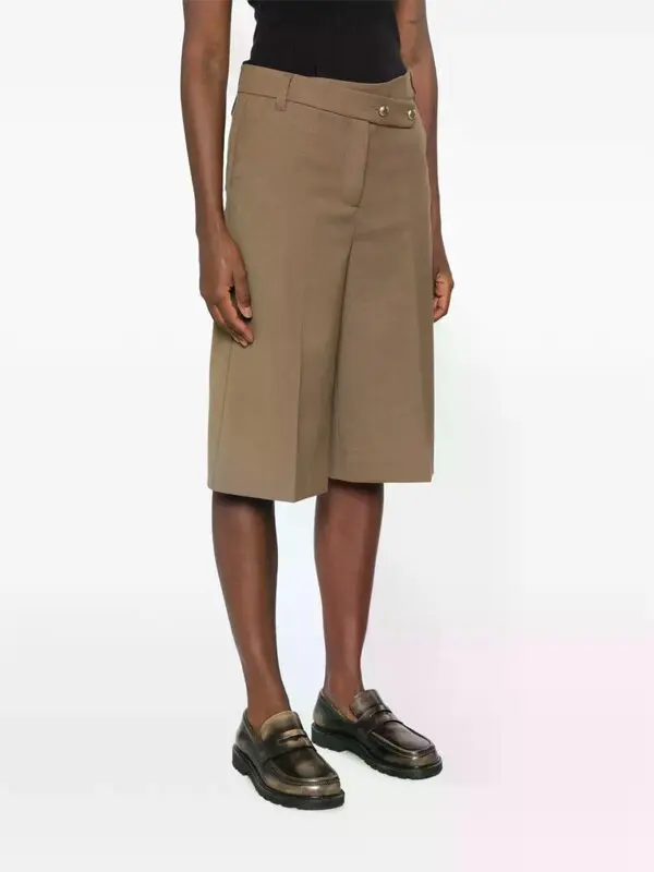Pinko Merlot Asymmetric-waistband Tailored Shorts - Brown