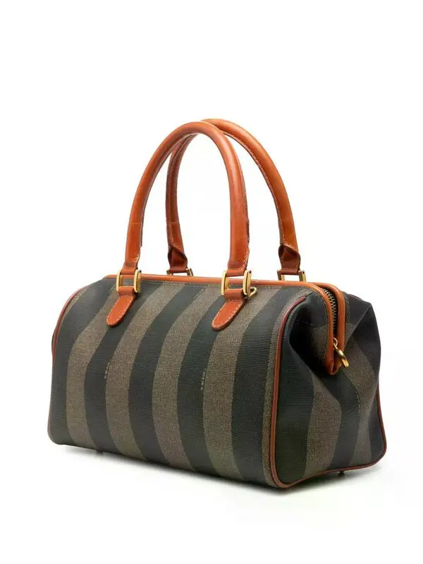 Fendi 20th Century Pequin Coated Canvas Boston Bag