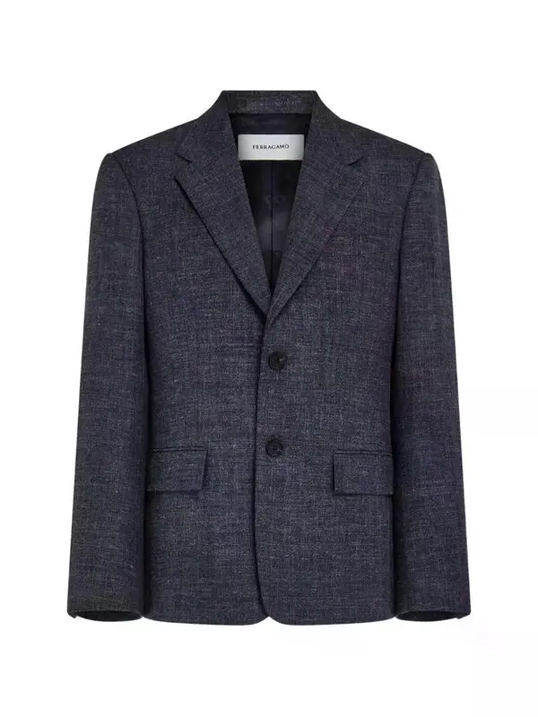 FERRAGAMO Single-breasted Flannel Blazer