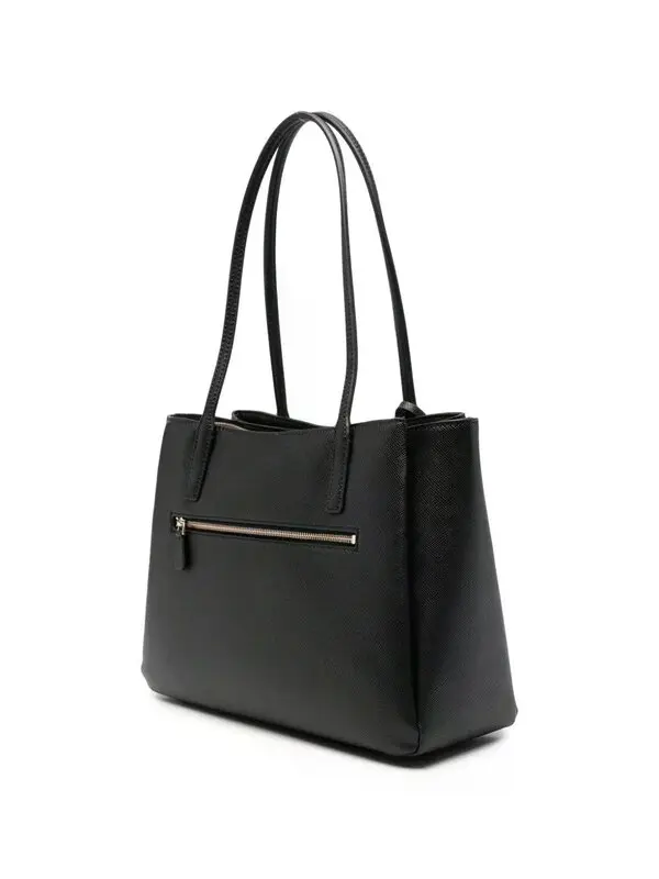 Guess Saffiano-effect Logo-plaque Tote Bag - Black