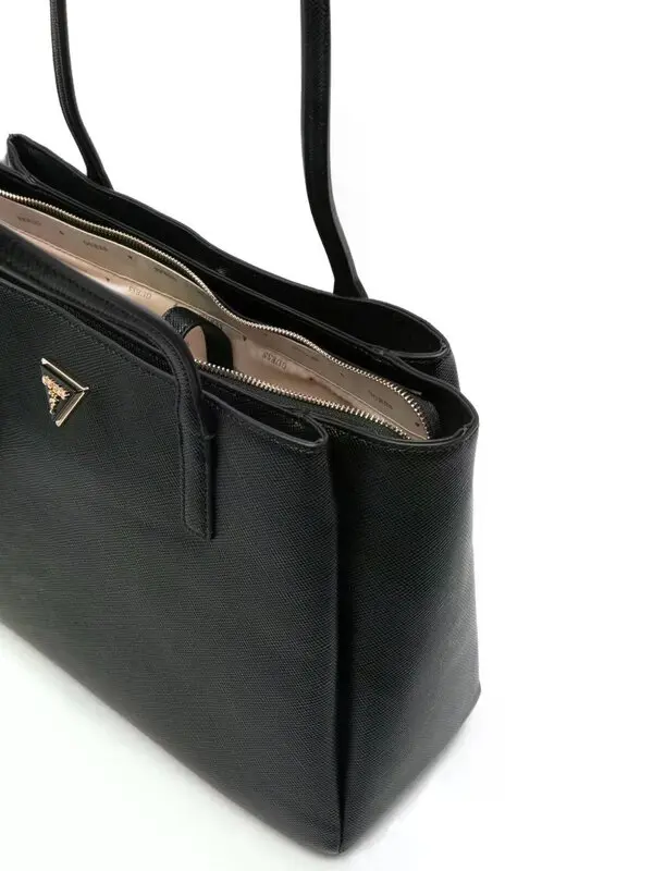 Guess Saffiano-effect Logo-plaque Tote Bag