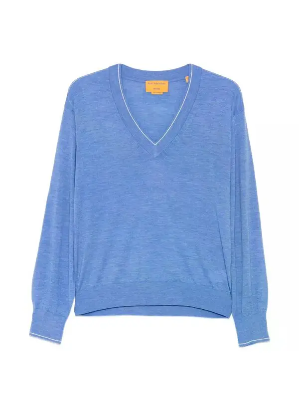 Guest In Residence Cashmere V-neck Sweater With Tipping Detail - Neutrals