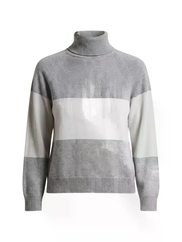 Peserico Striped Roll-neck Sweater