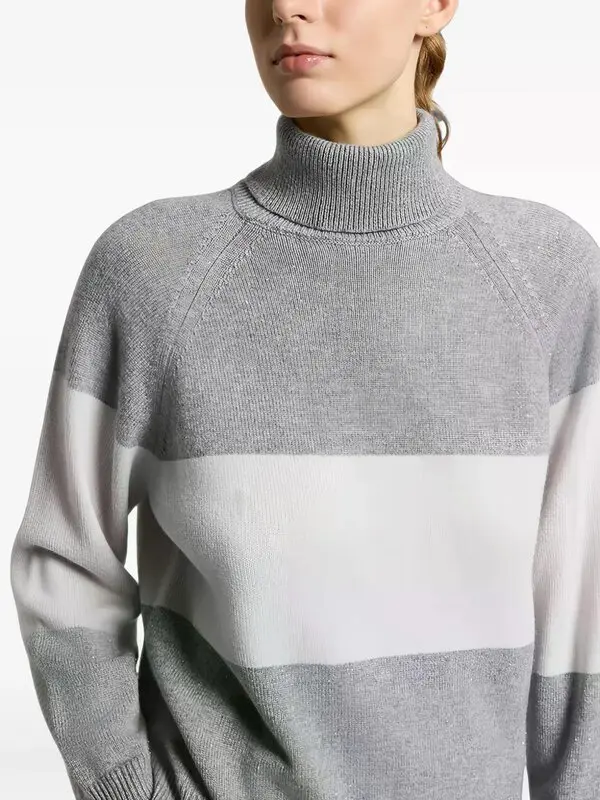 Peserico Striped Roll-neck Sweater