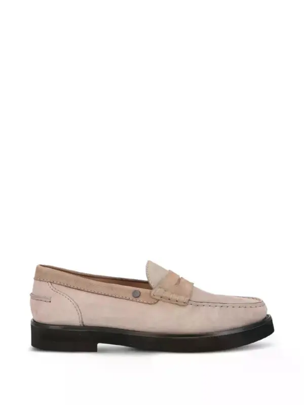TOD'S Panelled Leather Loafers - Neutrals