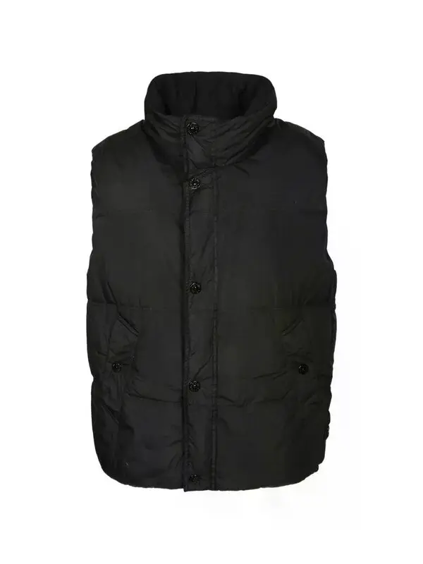 Stone Island G100010 Crinckle Reps Ny Wind-resistant Down Vest With Anti-drop - Black