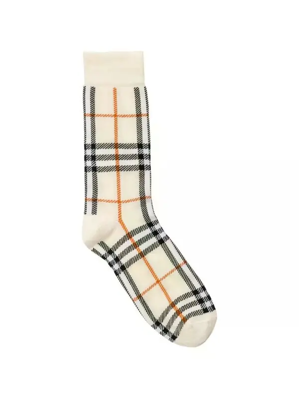 Burberry Check Cotton-nylon-blend Socks - Neutrals