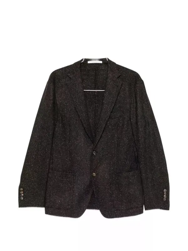 Eleventy Herringbone-knit Single-breasted Jacket