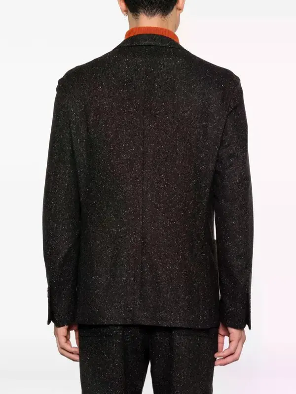 Eleventy Herringbone-knit Single-breasted Jacket